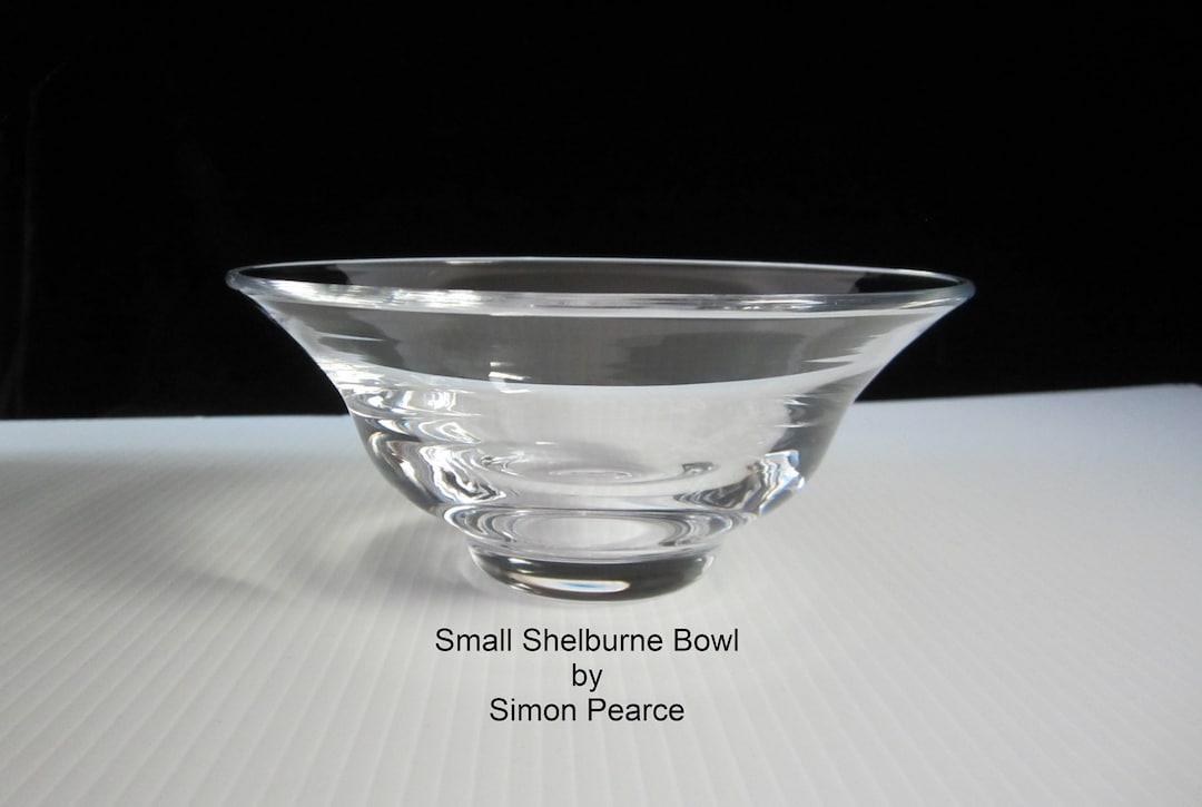 6" Simon Pearce Shelburne Footed Crystal Bowl • Signed Vintage Blown ...