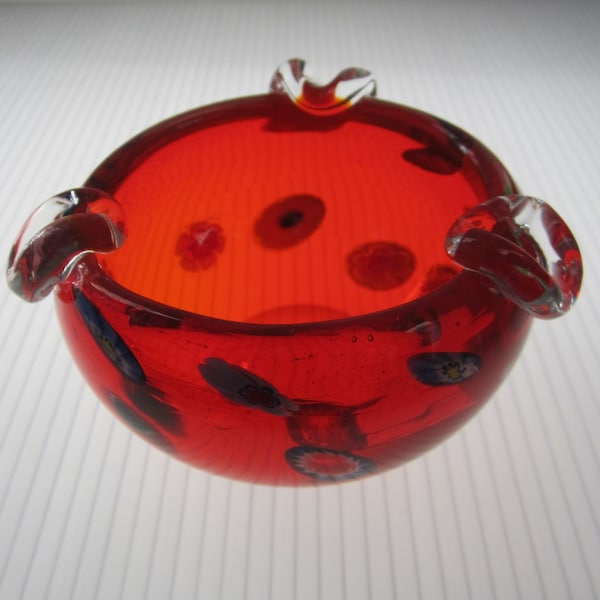 Red Glass Ashtray - Etsy