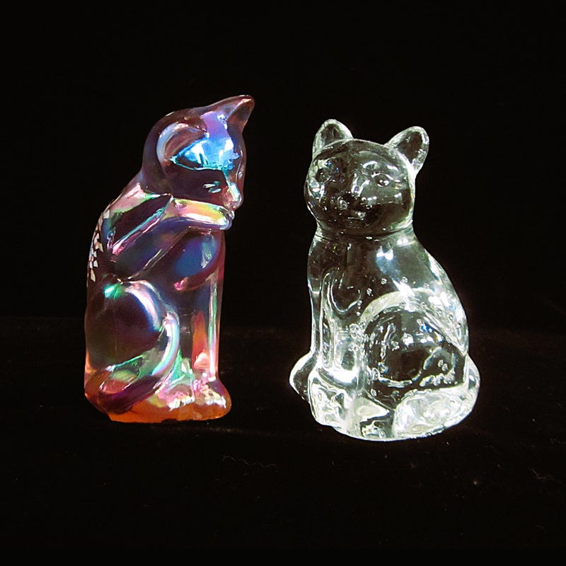 Fenton Handpainted Cat - Etsy