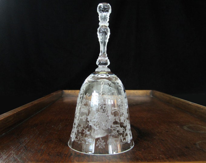 Crystal Bell in Navarre Clear by Fostoria Glass Elegant Optic Floral ...