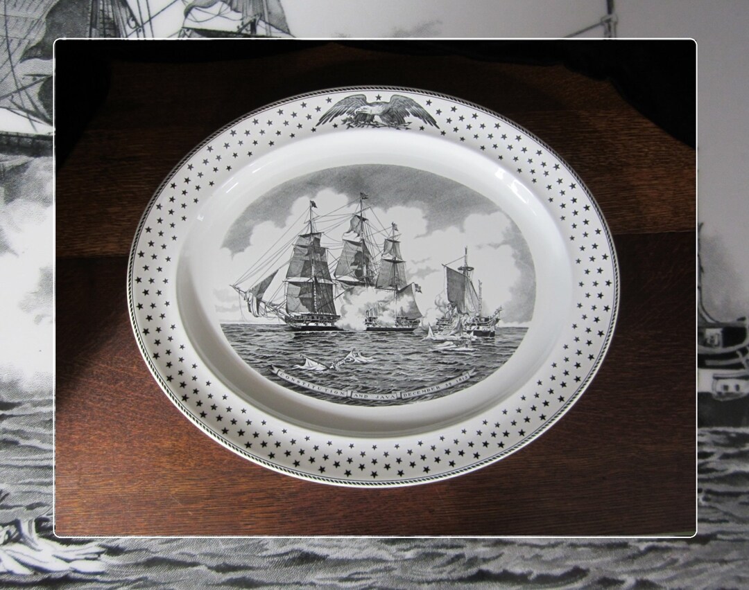 Vintage Wedgwood Platter: Constitution Vs Java Ships, 1968 American ...