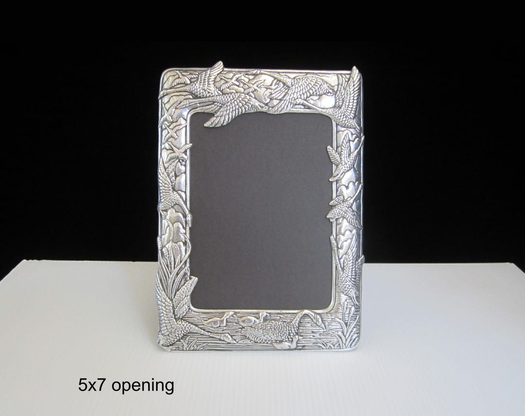 Vintage Arthur Court Geese Picture Frame: Antiqued Aluminum, 5x7 Window ...