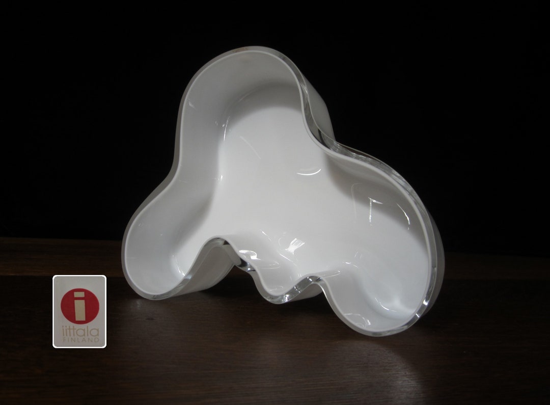 7" Iittala Alvar Aalto Bowl, Opal White, Signed & Label • Vintage 1930s ...