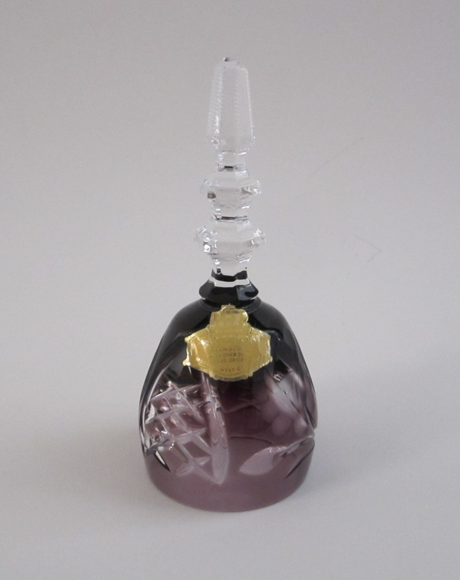 Lead Crystal Bell Amethyst Purple Cut to Clear Open Floral - Etsy