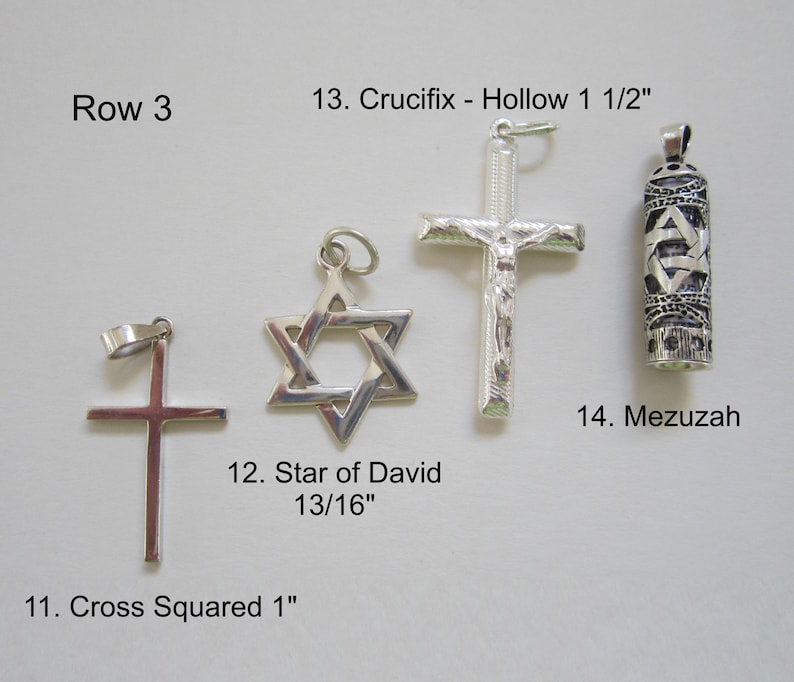 Vintage Sterling Silver Religious Charms: Cross, Star of David, Saints ...