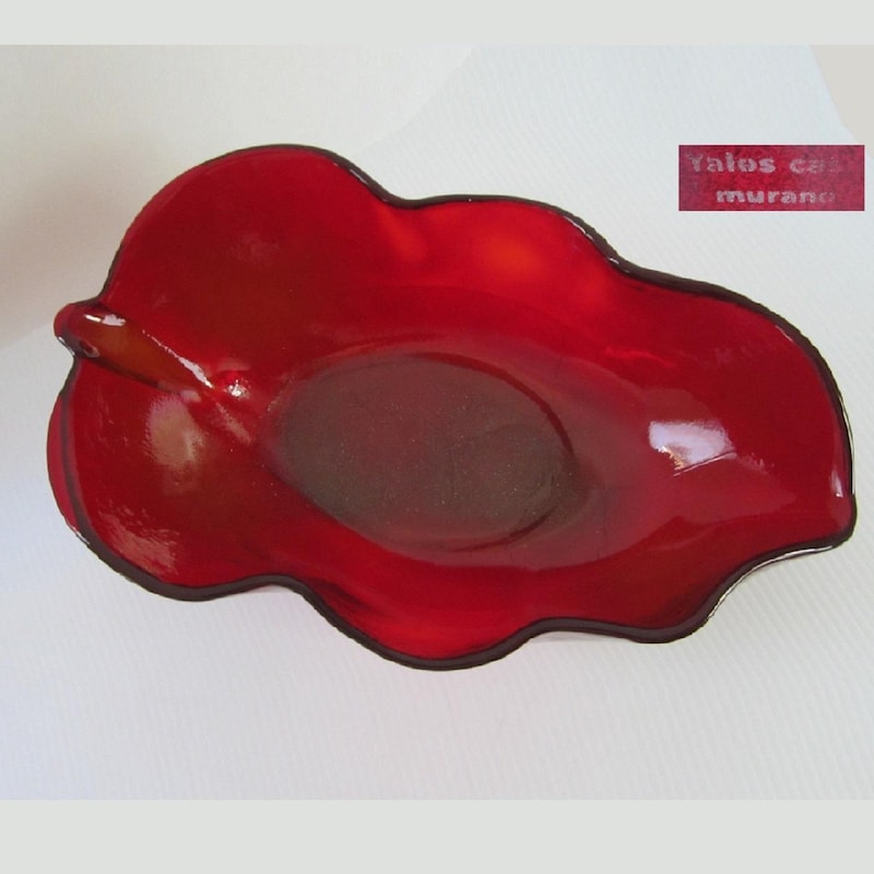 Murano Ruby Glass Bowl - Etsy