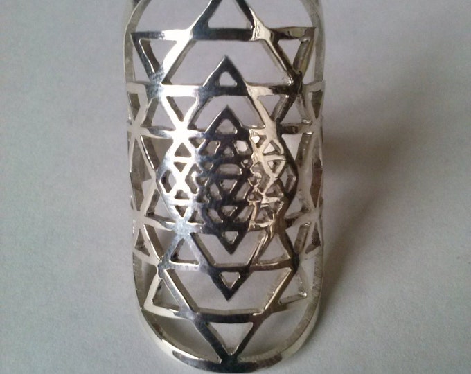 Sri Yantra Ring in Sterling Silver - Sacred Geometry - Etsy