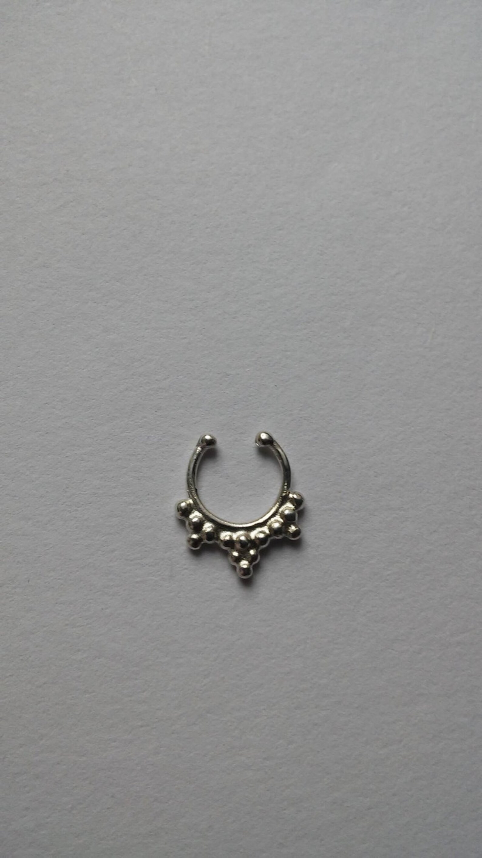 Faux Septum Ring in Solid Sterling Silver or Bronze - Tribal Jewelry ...