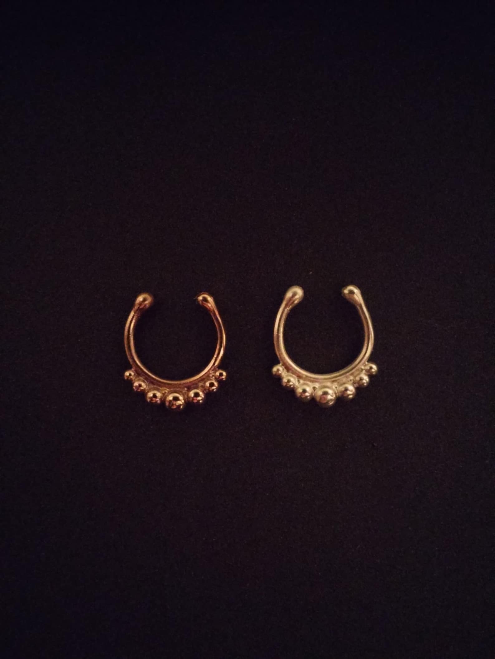 Faux Septum Ring - Sterling Silver or Bronze - Tribal Jewelry - Fake ...