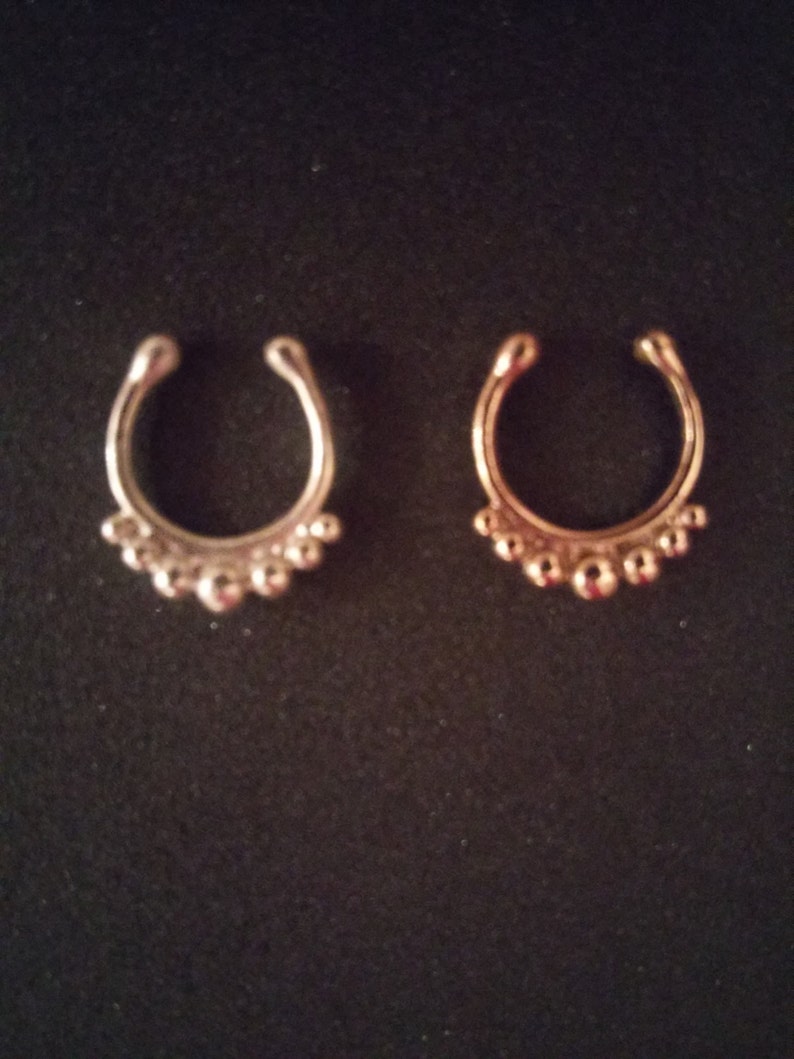 Faux Septum Ring - Sterling Silver or Bronze - Tribal Jewelry - Fake ...