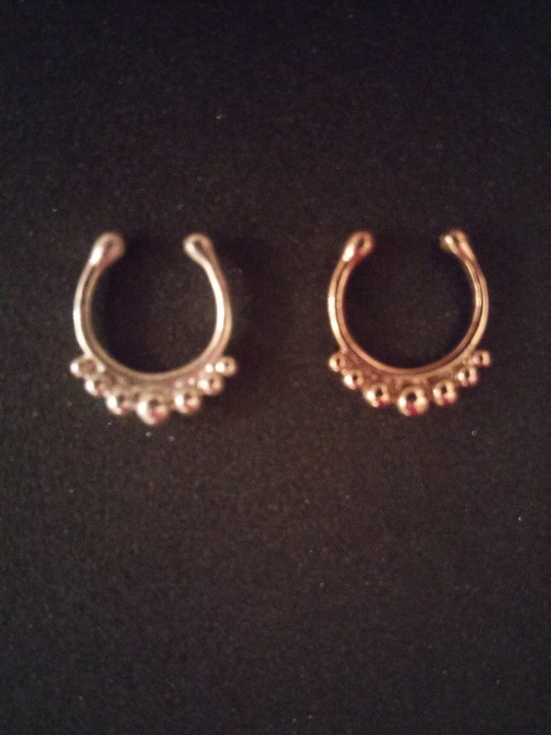 Faux Septum Ring - Sterling Silver or Bronze - Tribal Jewelry - Fake ...