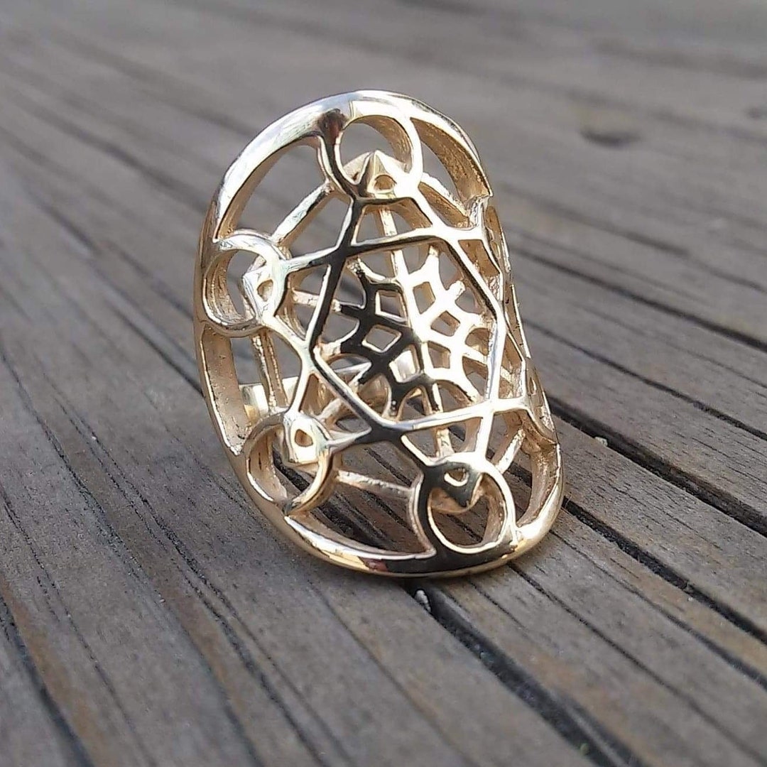Gold Metatron Ring - Metatron Ring in Solid Gold 10k or 14k - Sacred ...