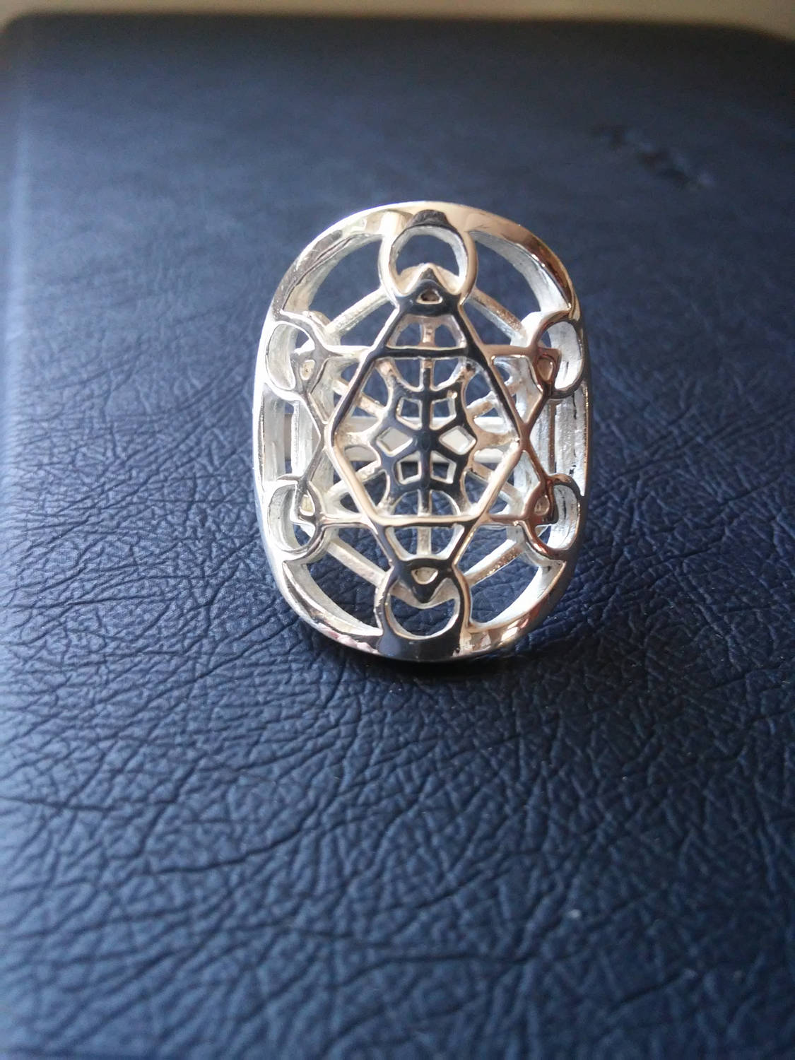 Metatron ring in sterling silver sacred geometry | Etsy