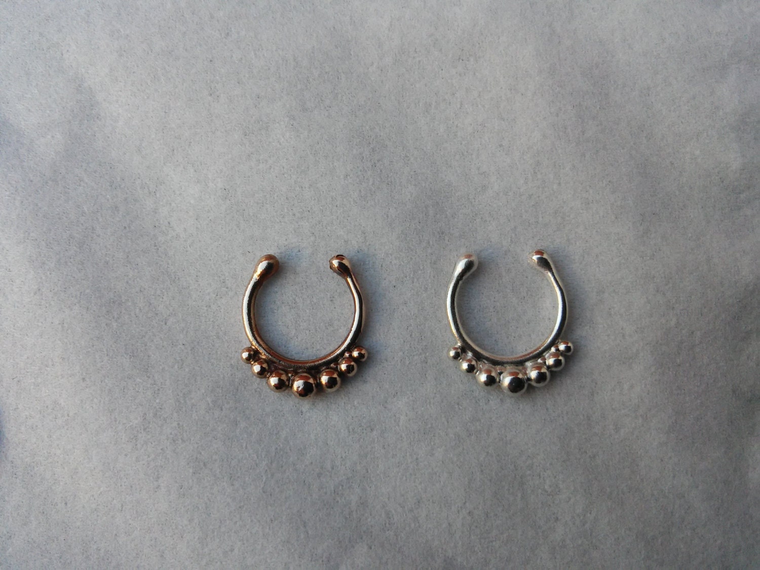 Faux Septum Ring - Sterling Silver or Bronze - Tribal Jewelry - Fake ...