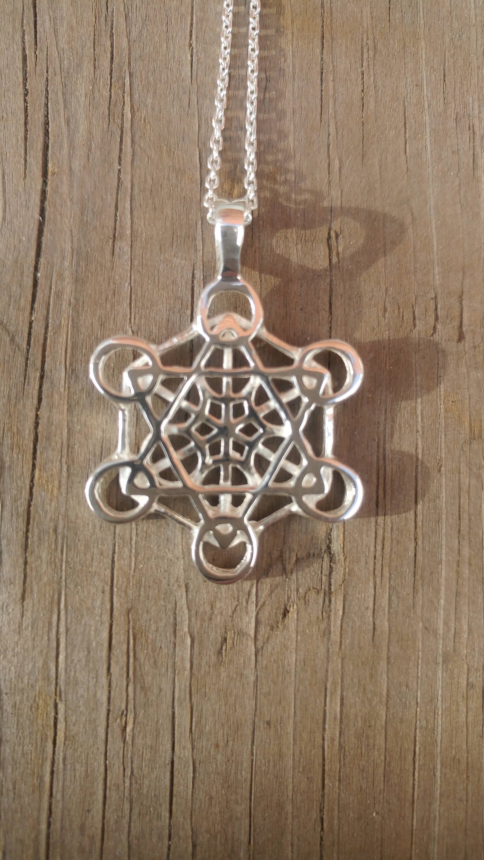 Metatron's Cube Pendant in Sterling Silver - Sacred Geometry - Metatron ...