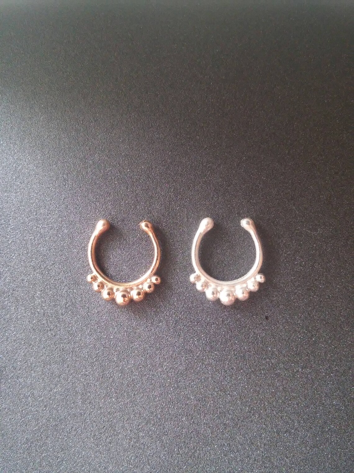 Faux Septum Ring - Sterling Silver or Bronze - Tribal Jewelry - Fake ...