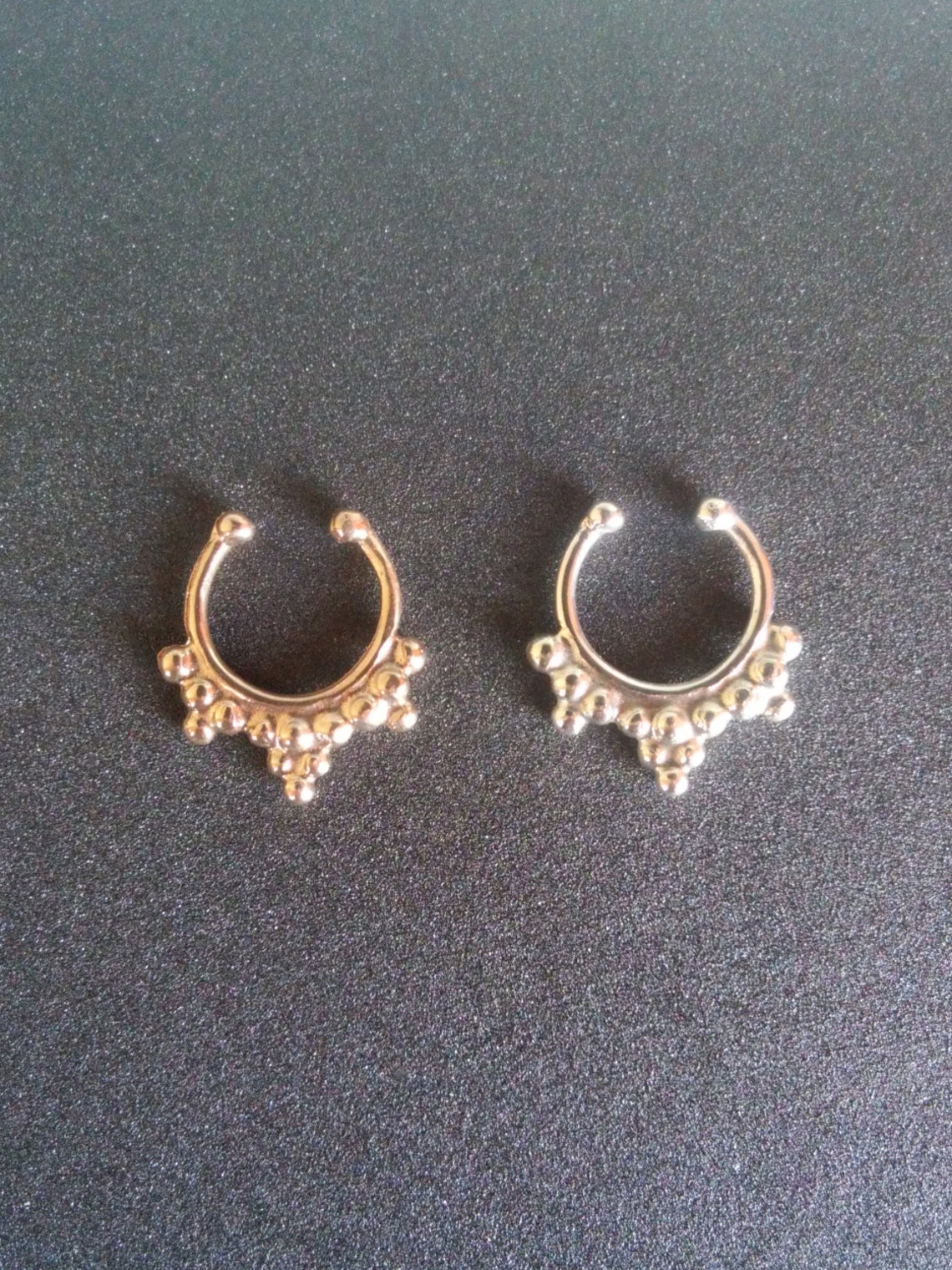 Faux Septum Ring in Solid Sterling Silver or Bronze - Tribal Jewelry ...