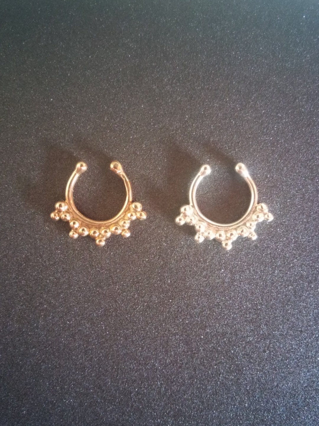 Faux Septum Ring in Solid Sterling Silver or Bronze - Tribal Jewelry ...