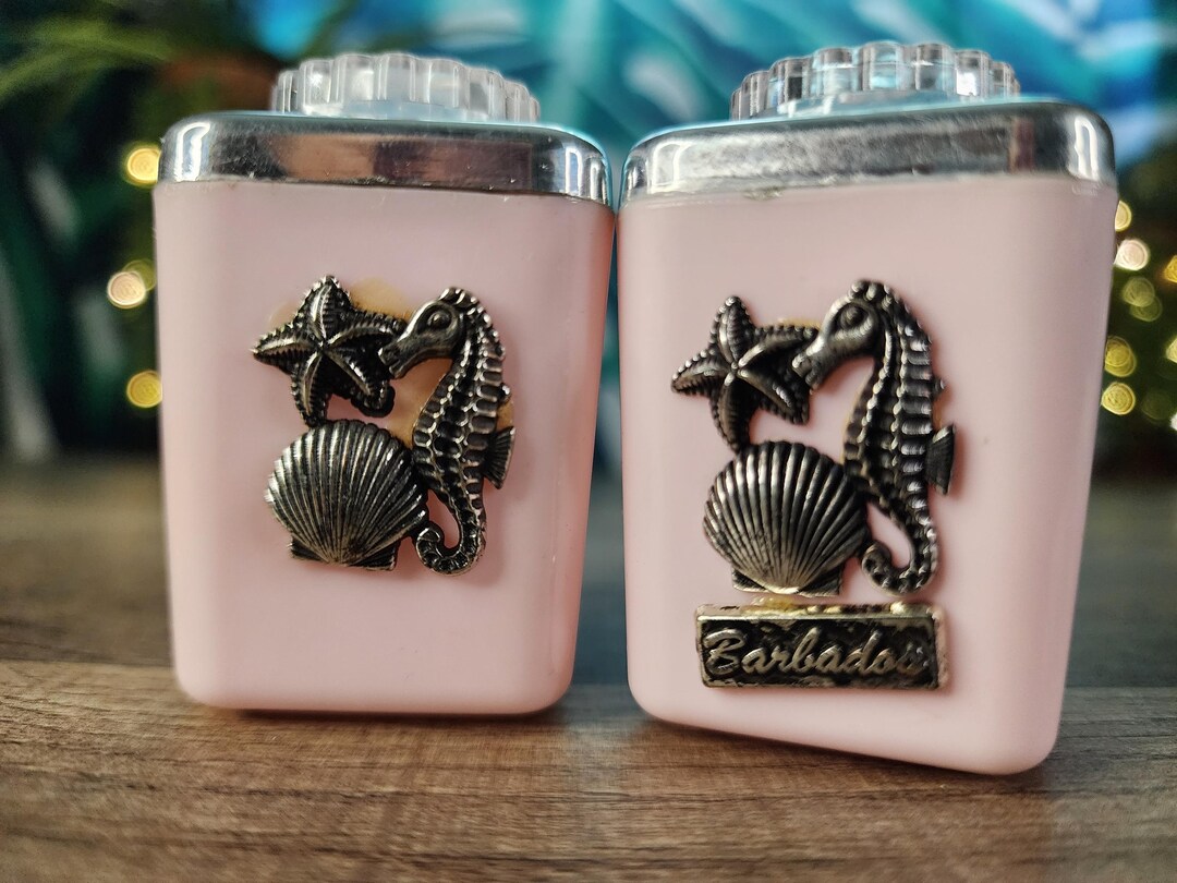 Vintage Beach Salt and Pepper Shakers, Barbados Souvenir Shakers ...