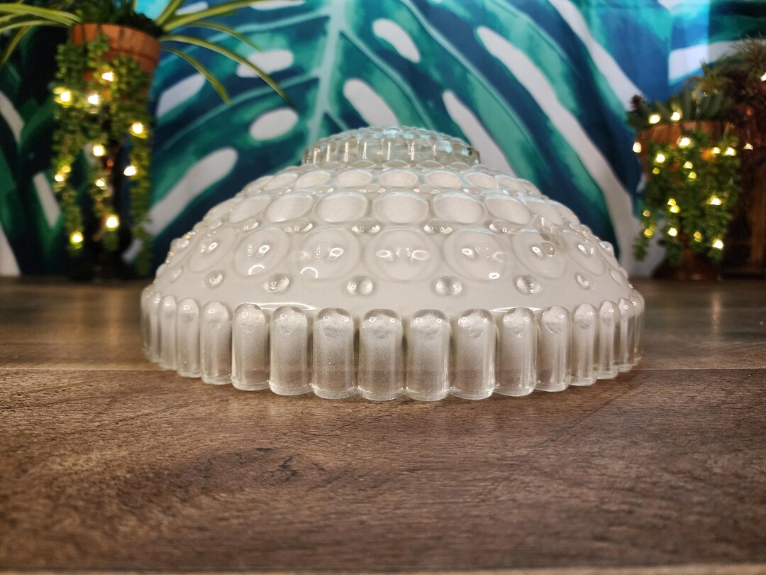 Bubble Light Shade 3 Hole Style, Vintage Pebbled White Ceiling Light ...