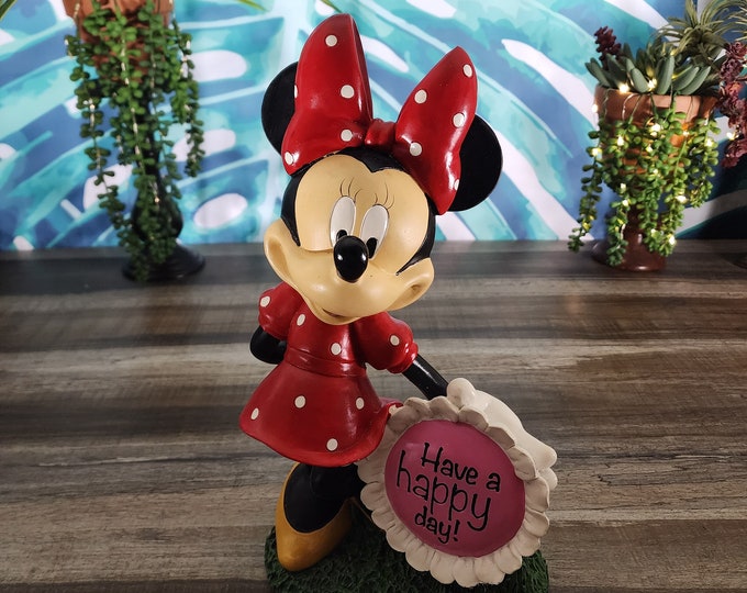 Vintage Minnie Mouse Yard Art Figure, Minnie Mouse "have a Happy Day ...