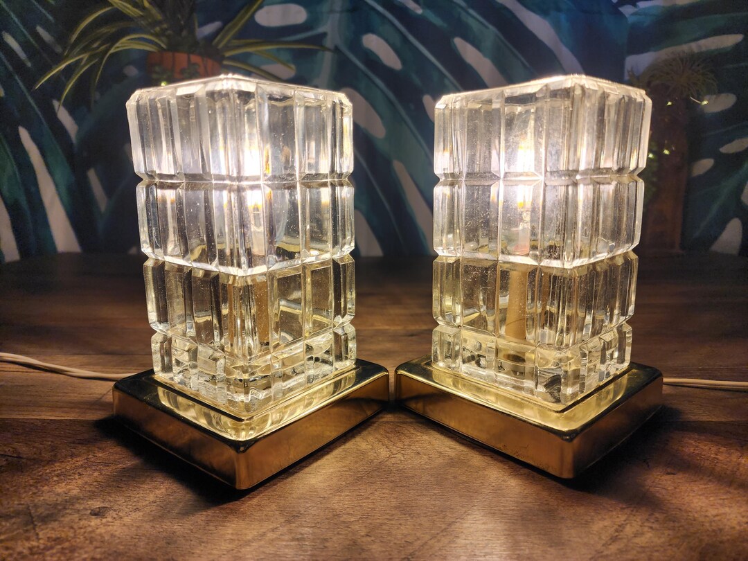 Gilbert Rohde Crystal Block Lamps, Set of 2, RARE! - Etsy