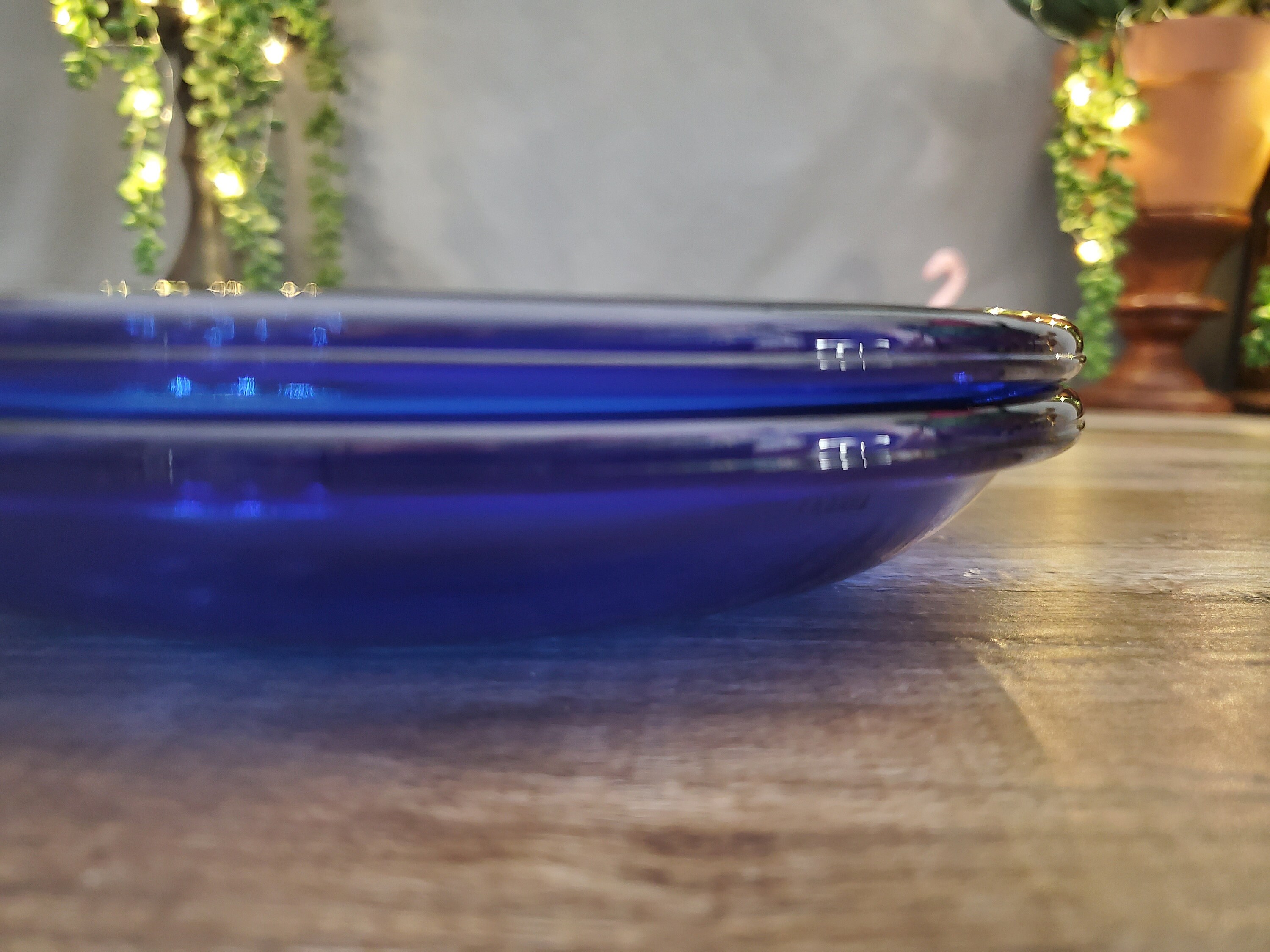 Blue Glass Plates 2 Cobalt Blue Dinner Plates Libbey Indigo | Etsy