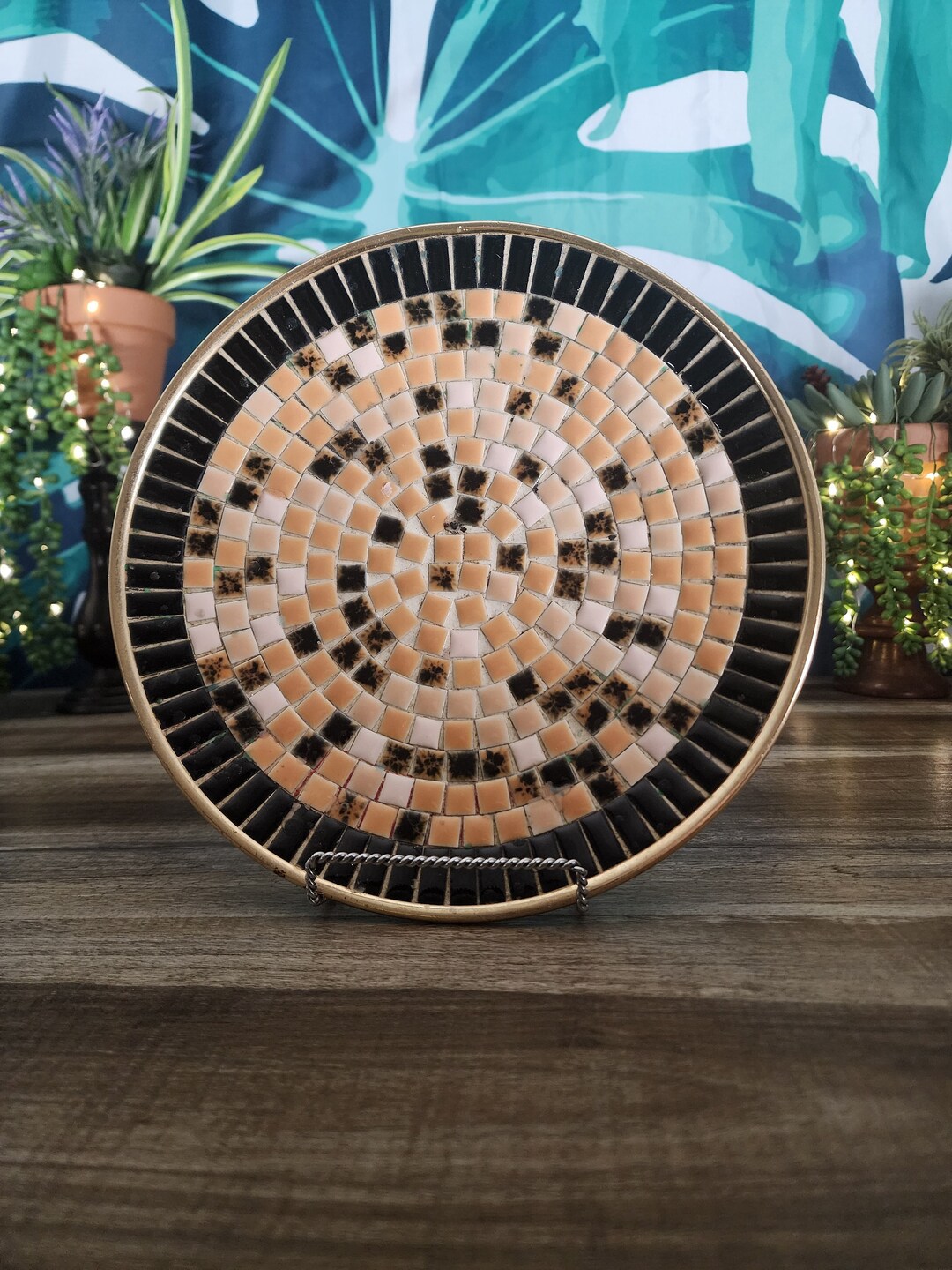 Mid Century Modern Mosaic Tile Plate: Eames Era Retro Dish, 10 ...