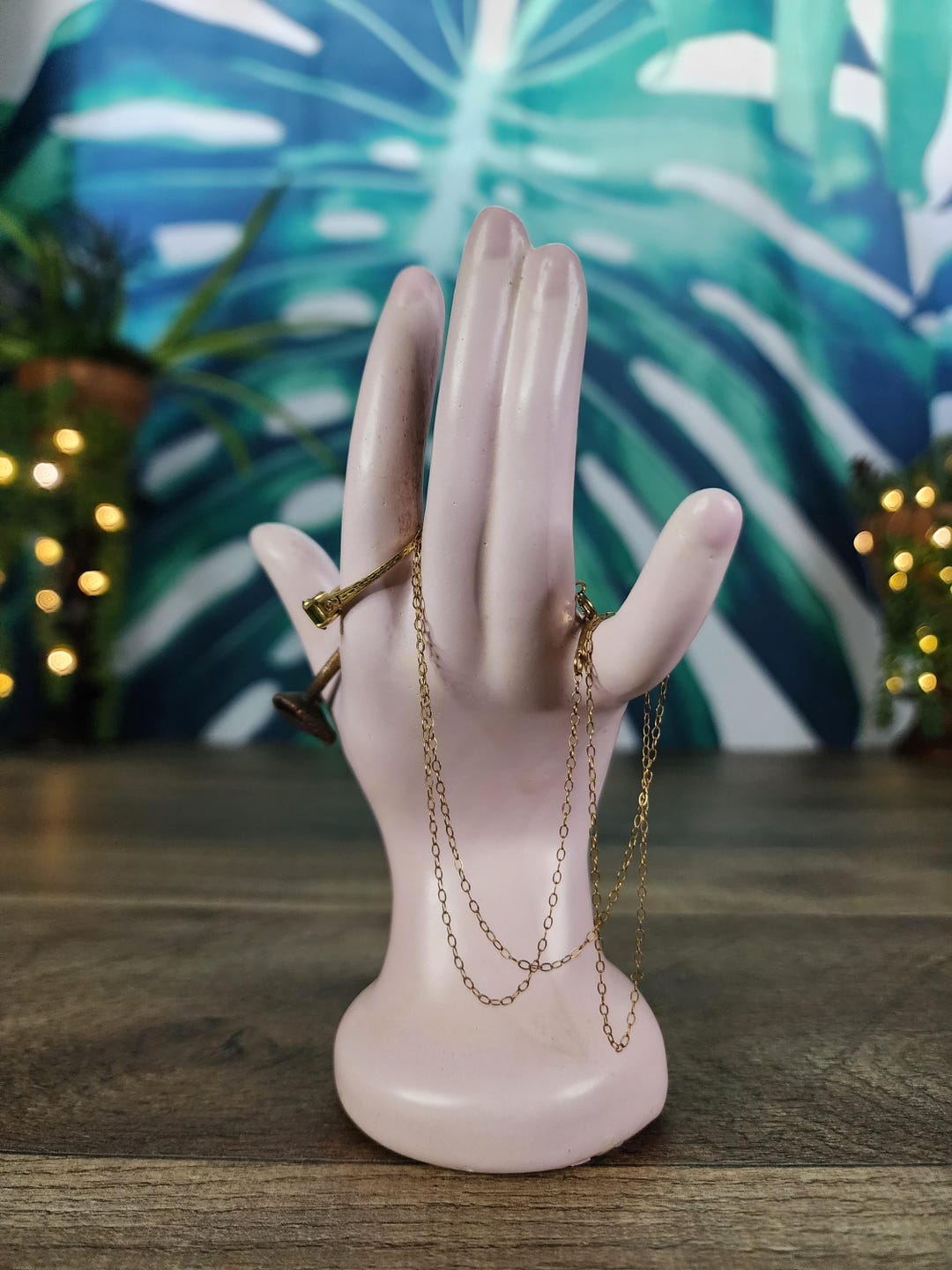 Ceramic Hand Jewelry Display, Vintage Handmade Pink Ceramic Hand ...