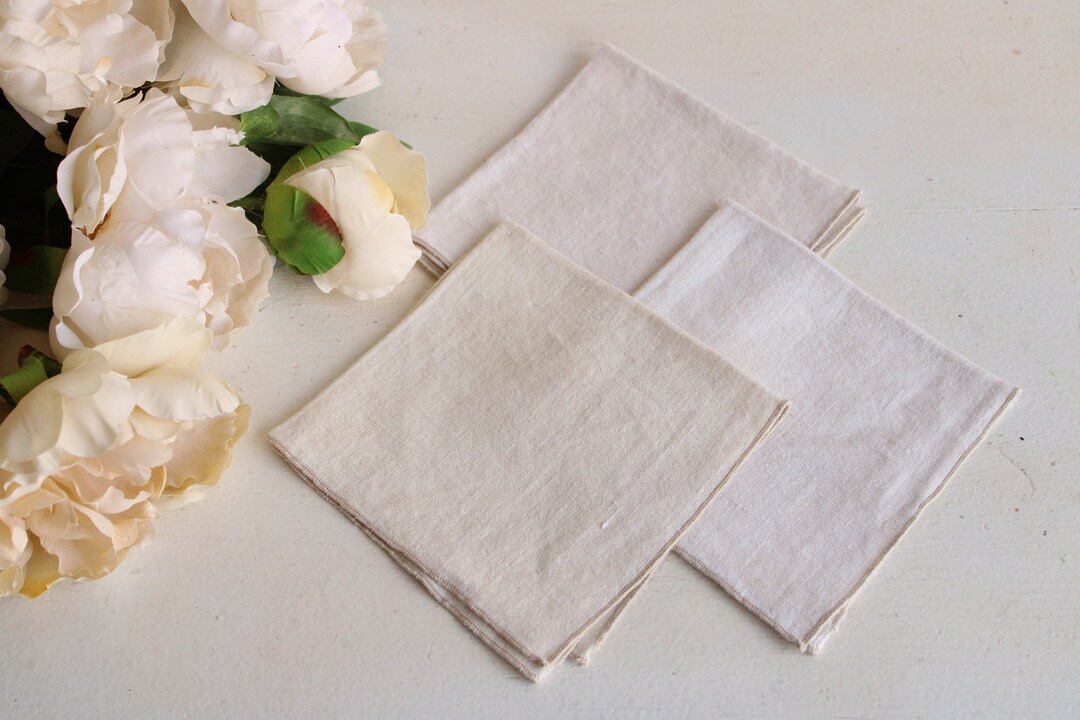 Vintage 1930s 1940s Linen Napkins Set, Three Cocktail Napkins - Etsy