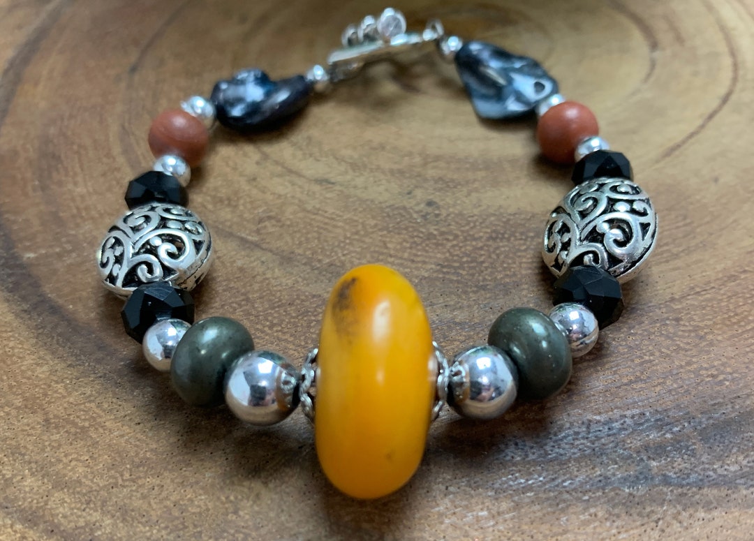 Moroccan Copal Bead Bracelet: Berber Tribal Fusion Jewelry - Etsy