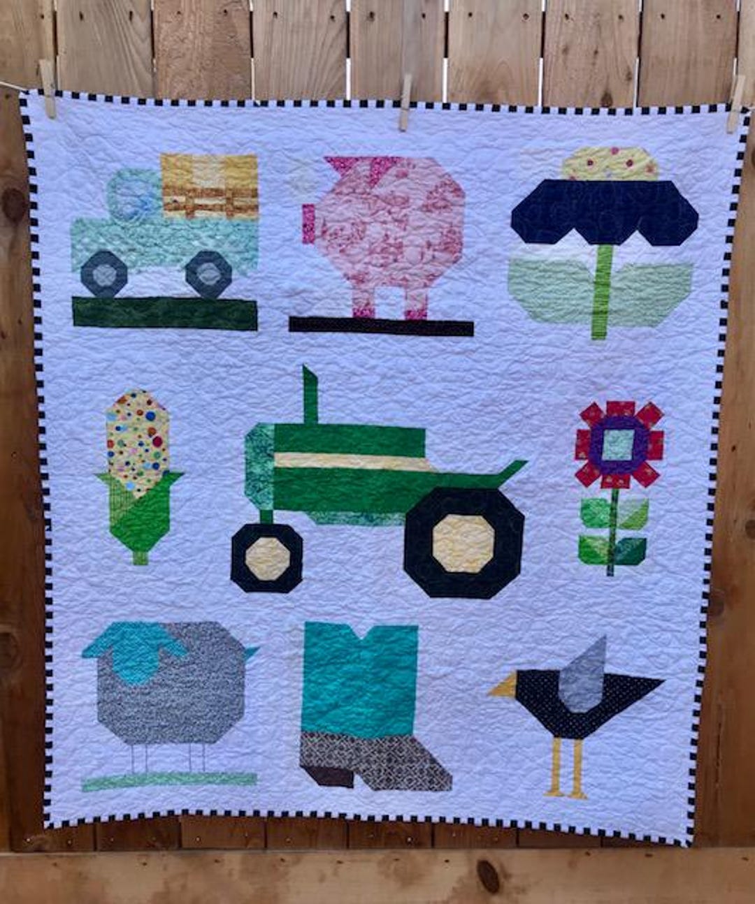 Handmade Farm Girl Vintage Tractor Baby/toddler Quilt- Gender Neutral ...