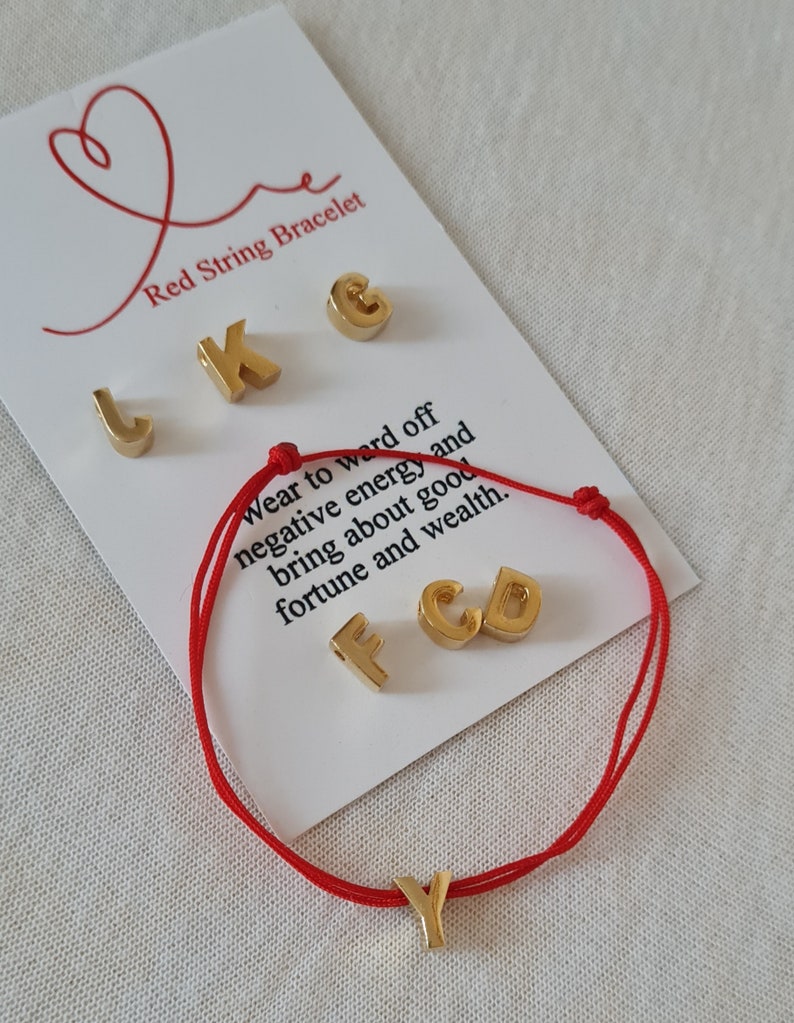 Red String Kabbalah Bracelet, Gold Bead, Good Luck Charm - Etsy