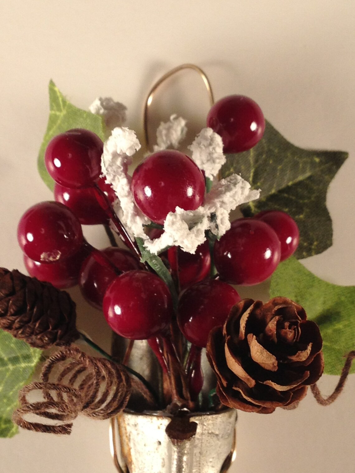 Maple Syrup Spile Ornament With Burgundy Berries and Greenery - Etsy