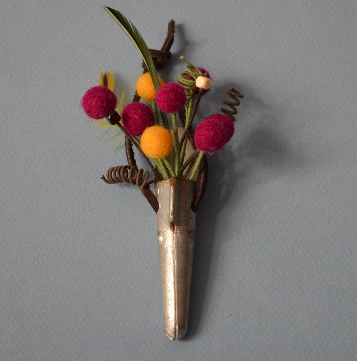 Maple Syrup Spile With Cranberry and Yellow Felted Berries - Etsy