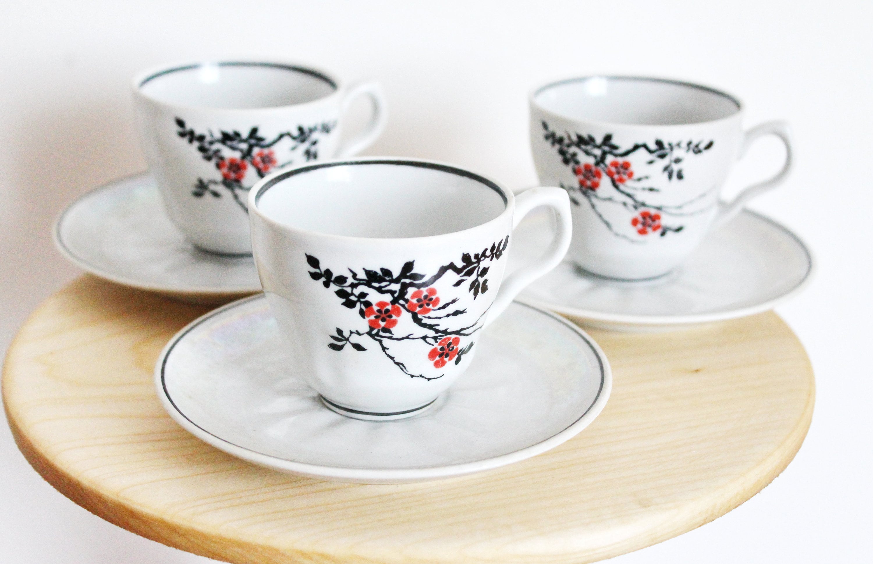 Lovely Rare Soviet Vintage Tea Set, Soviet Porcelain Service, Vintage Porcelain Set Baranivka ...