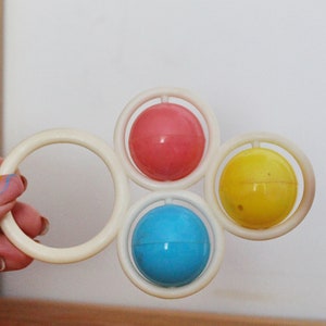 Soviet Vintage Baby Rattle 5 Inches With Three Bubbles Soviet Toy ...