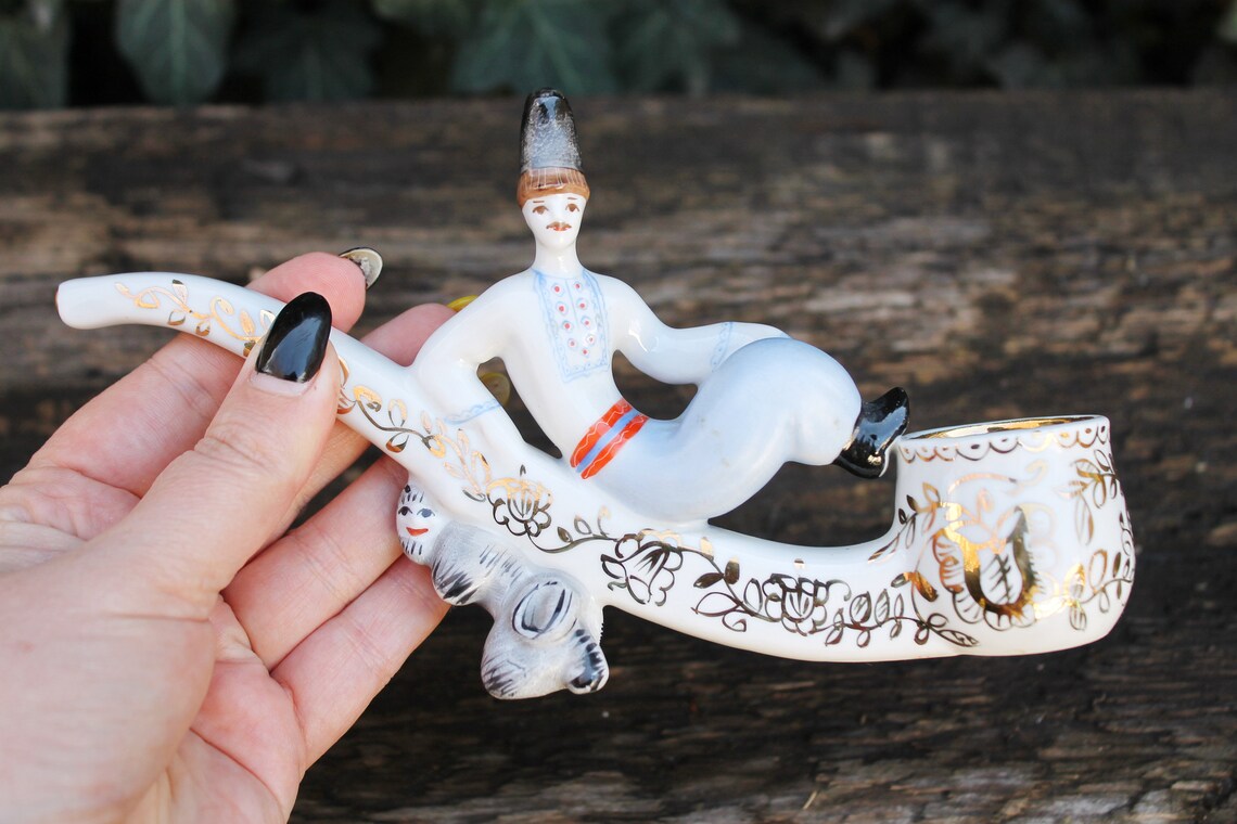 Vintage USSR Porcelain Decorative Smoking Pipe cossack - Etsy UK