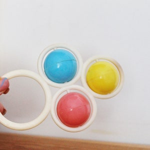 Soviet Vintage Baby Rattle 5 Inches With Three Bubbles Soviet Toy ...