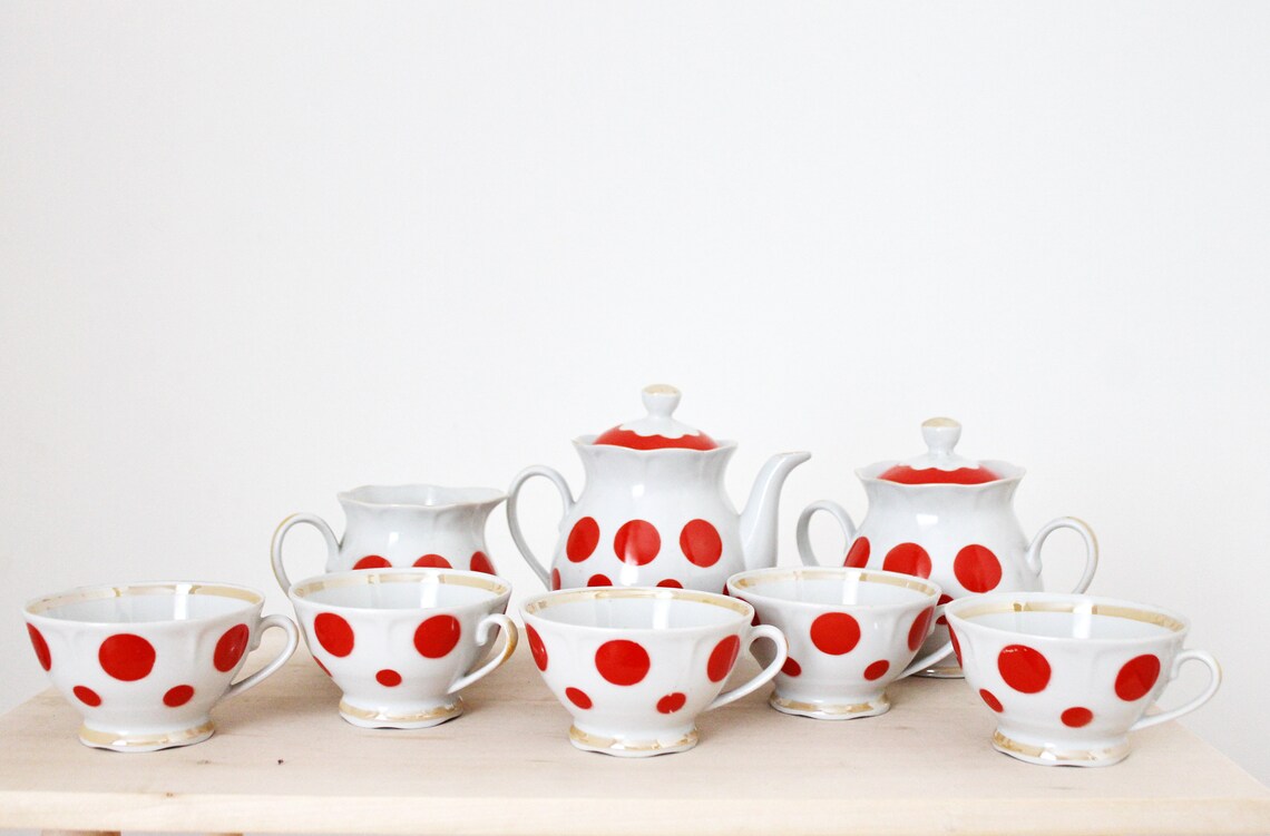 Lovely Rare Soviet Vintage Tea Set Soviet Porcelain Service - Etsy