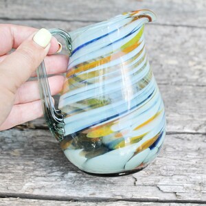 Multi Color Glass Pitcher - Vintage Home Decoration - Vintage Glass ...