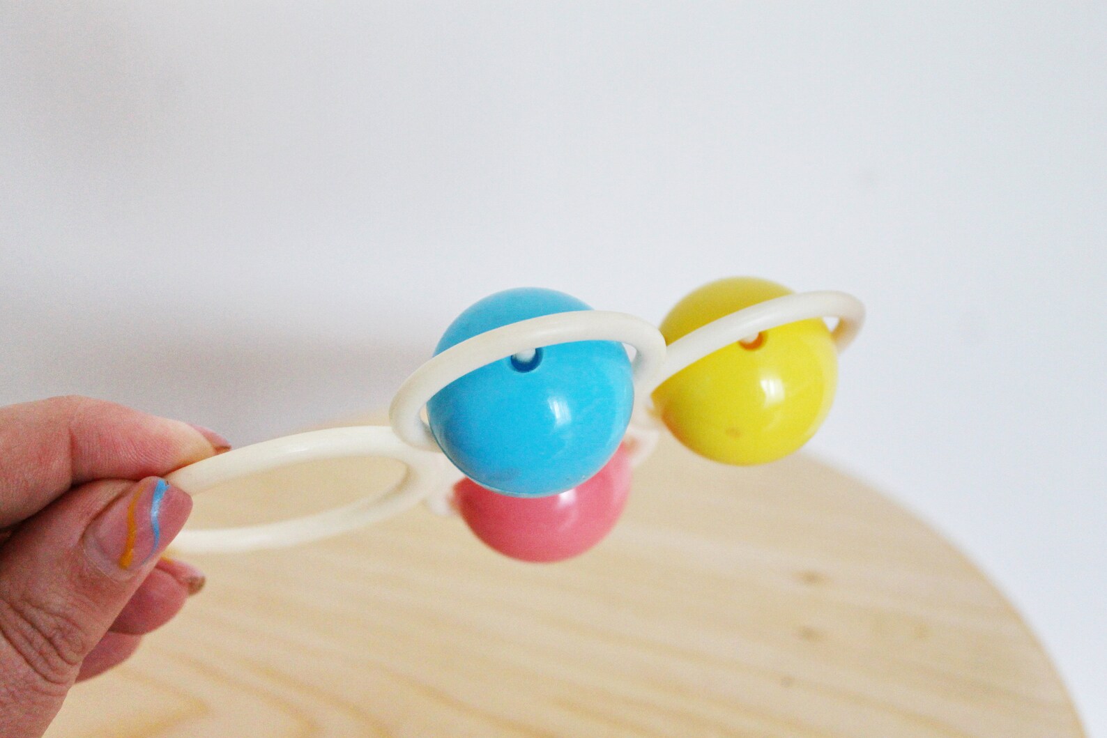 Soviet Vintage Baby Rattle 5 Inches With Three Bubbles Soviet Toy ...