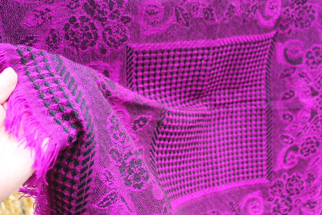 Beautiful Purple Warm Wool Head Scarf - 32 Inch - Soviet Vintage-made ...