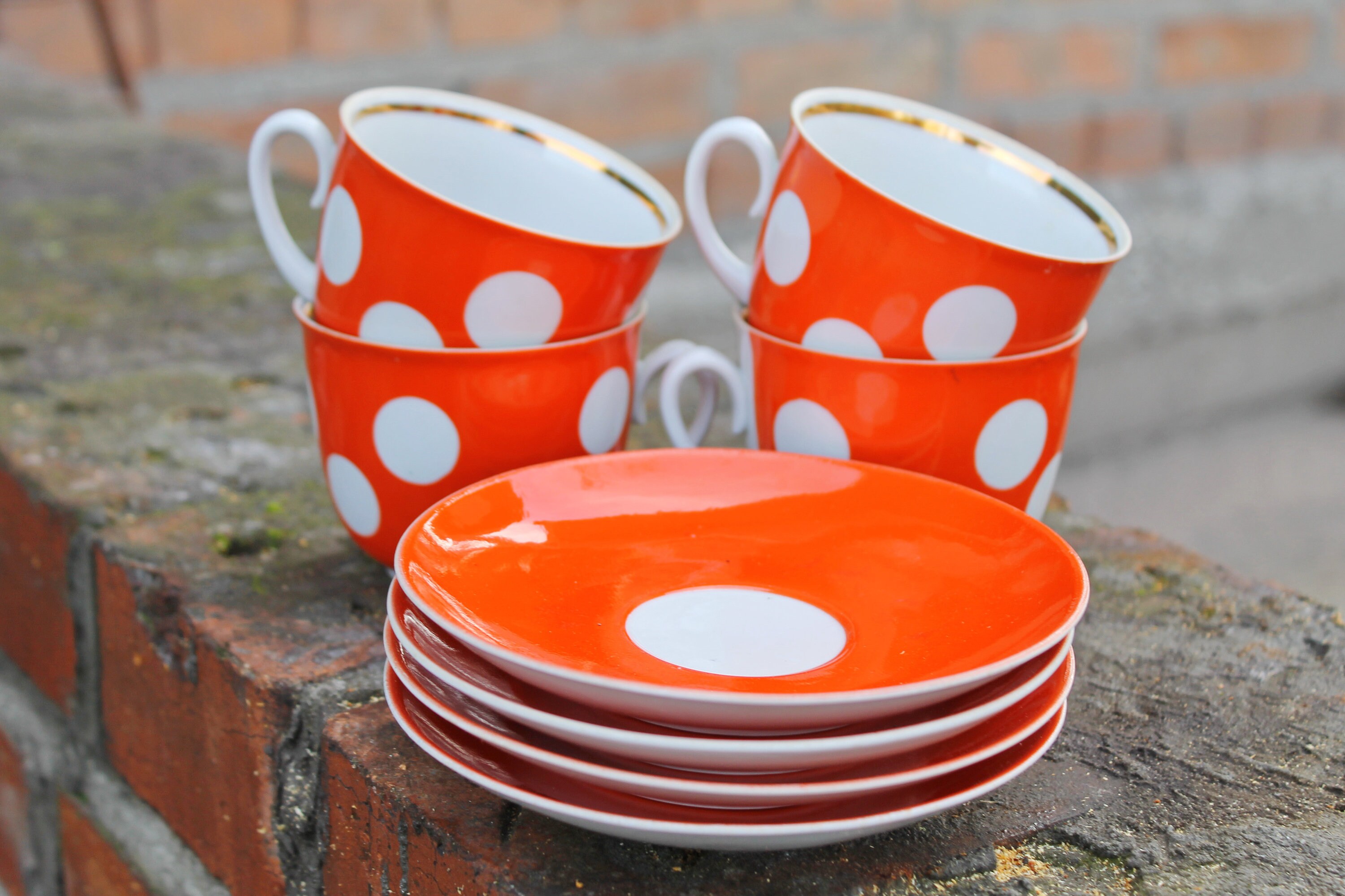 Soviet Polka Dot Vintage Tea-coffee Set Soviet Porcelain - Etsy