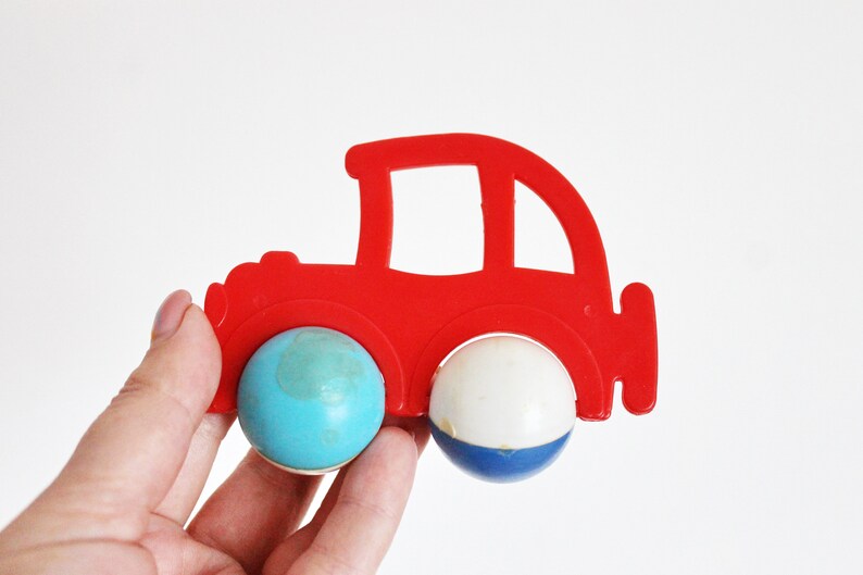 Soviet Vintage Baby Car-rattle Red or Blue 3.9 Inches - Soviet Toy ...