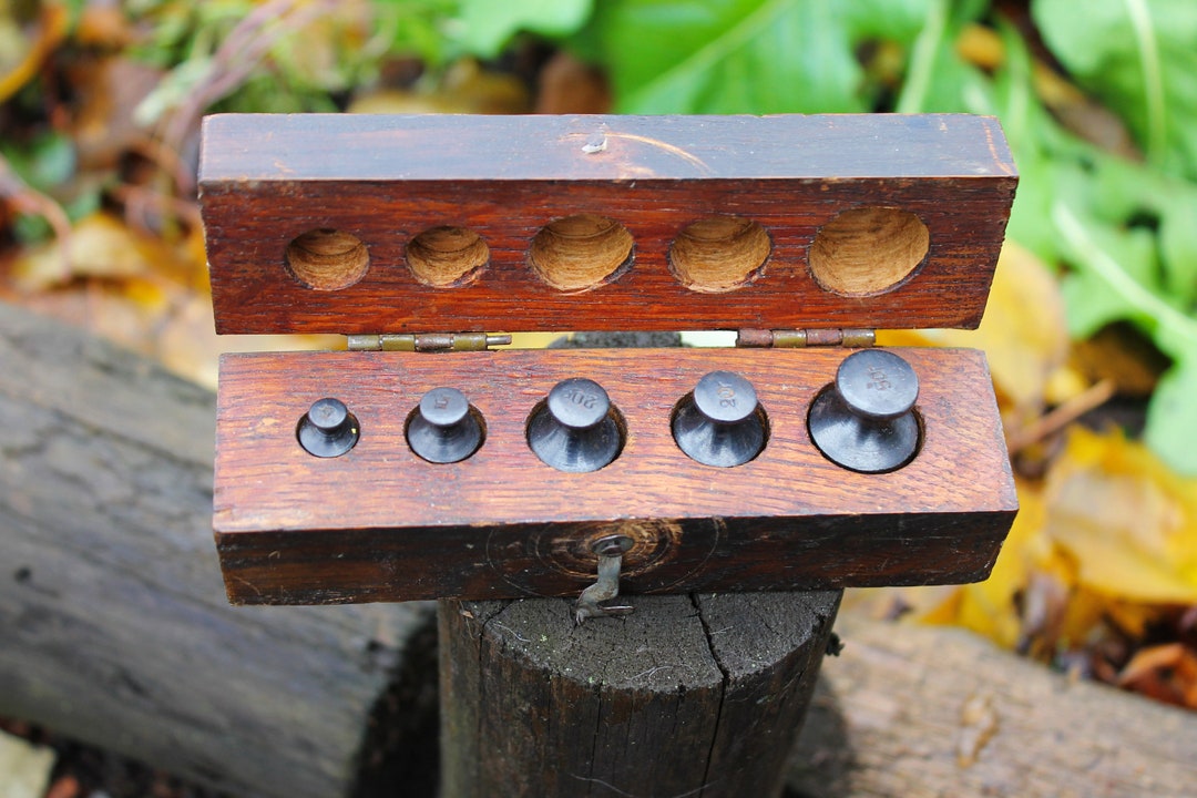 Soviet Small Set of Weights in the Wooden Box, Scale Weights, Scales ...