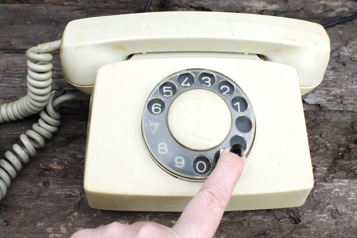 Vintage Soviet Beige Rotary Telephone Circle Dial Rotary - Etsy