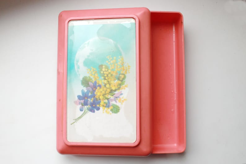 Vintage Plastic Jewelry Box. USSR Vintage. Pink Box. 1970s - Etsy