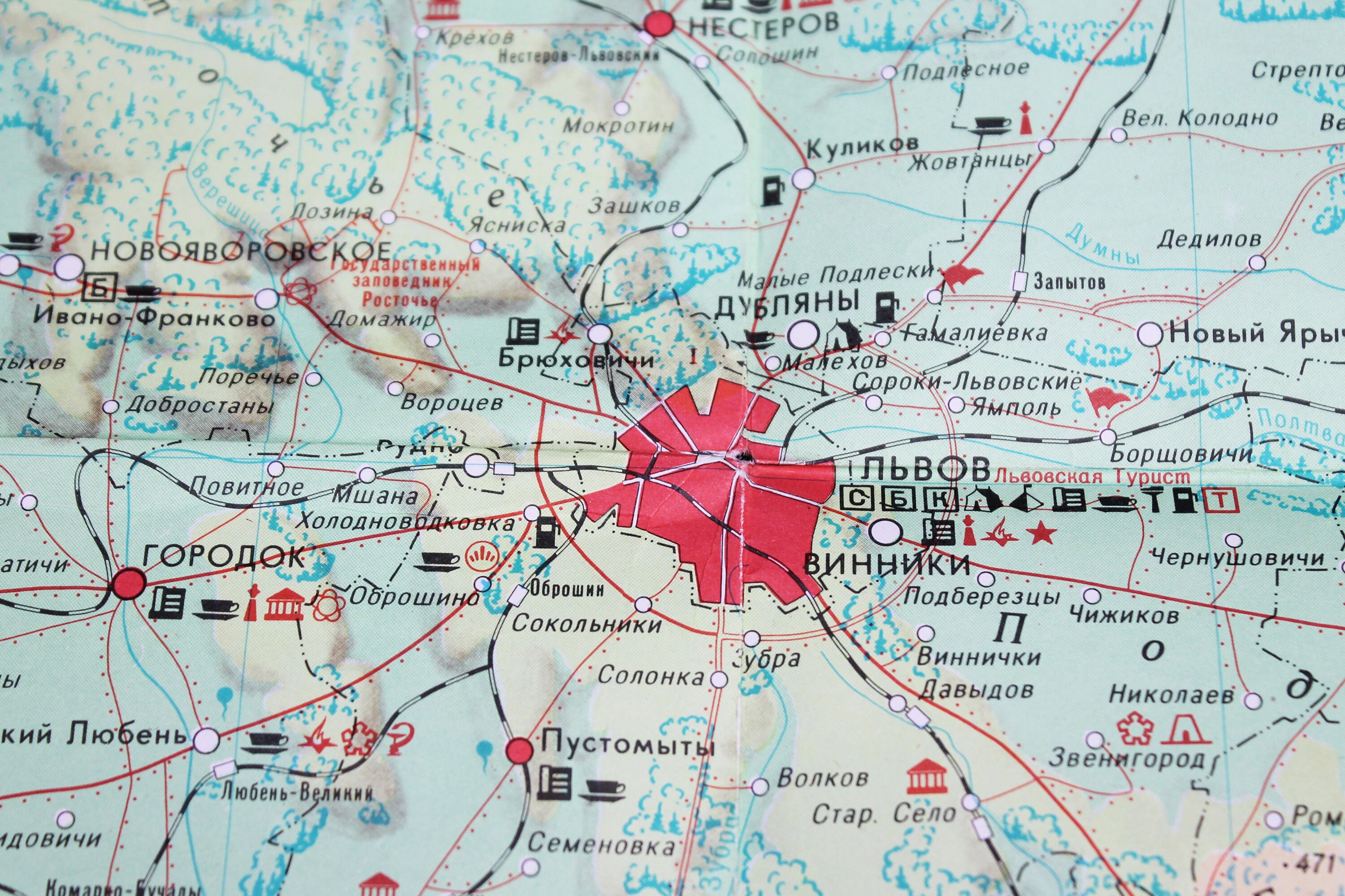 Mappa vintage della regione di Leopoli Schema turistico - Etsy Italia