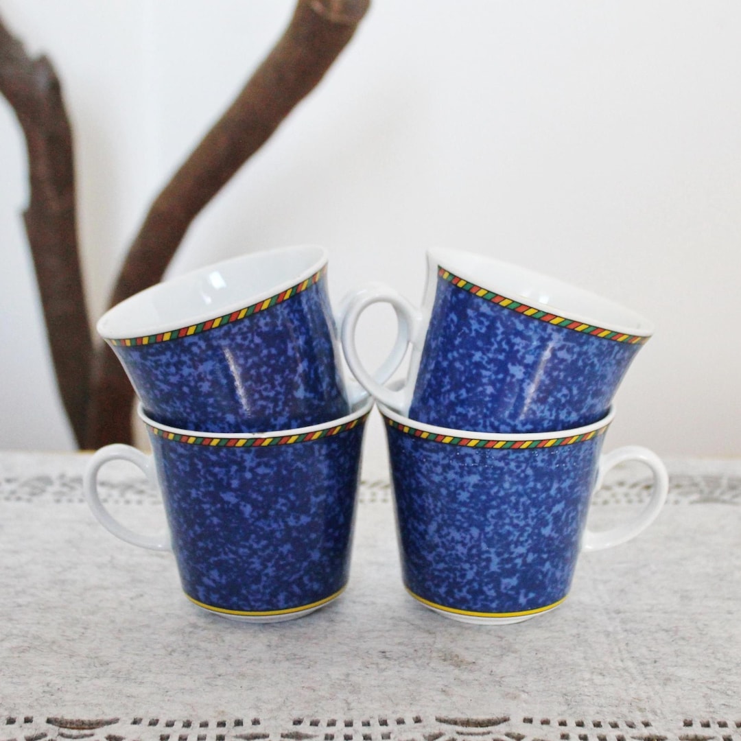 Vintage HW Design Germany Bavaria Coffee Mugs – Set of 4 – Blue ...